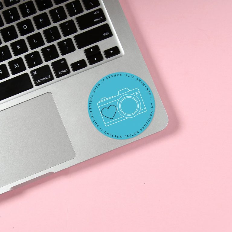 Camera Badge Custom Sticker Template – Senior Style Guide